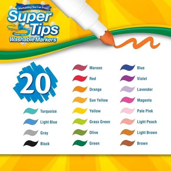 Crayola | Office | Crayola Super Tips Markers 2 Pack | Poshmark